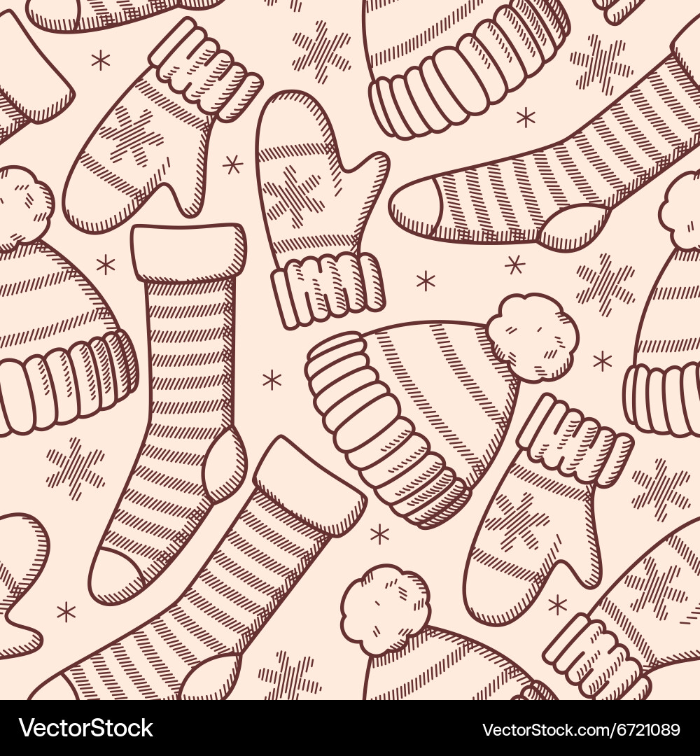 Winter clothes seamless Royalty Free Vector Image