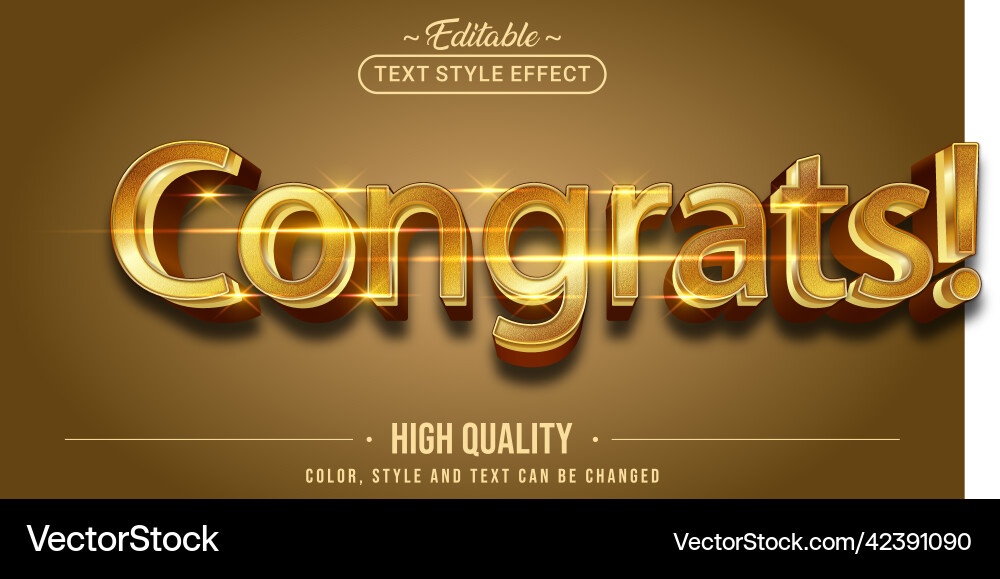 Celebration Congrats Text Effect Royalty Free Vector Image