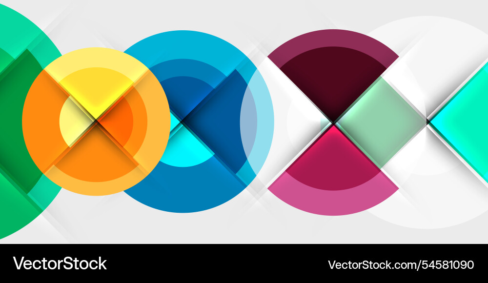 Circle and semi circle geometric background Vector Image