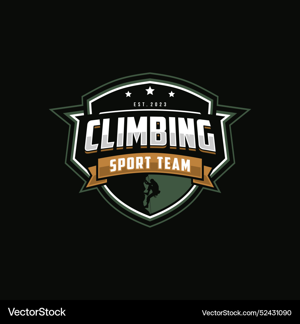 Climbing logo sport design template icon Vector Image