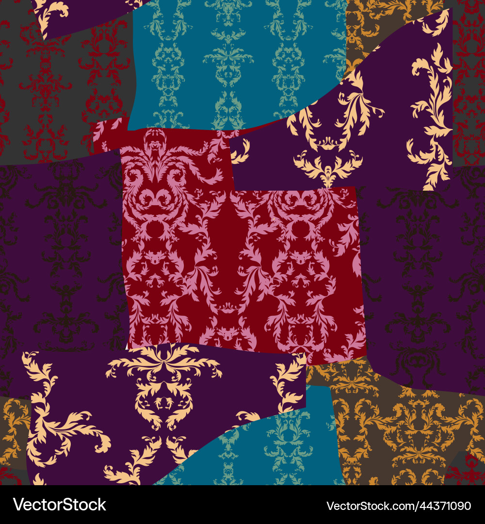 Collage seamless pattern Royalty Free Vector Image