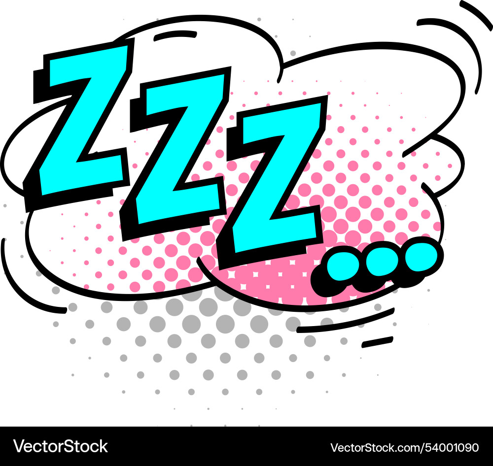 Comic pop art style sleeping sound effect Vector Image