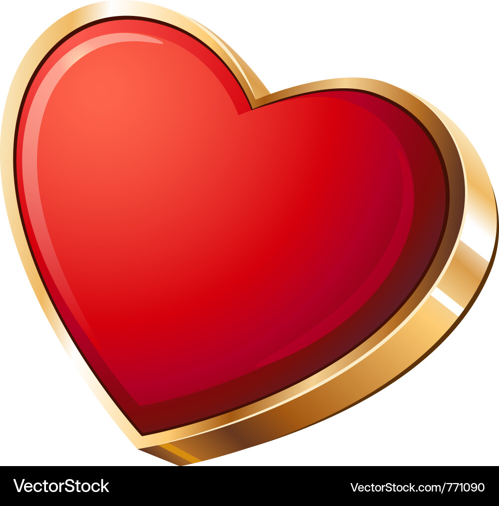 Glossy heart Royalty Free Vector Image - VectorStock