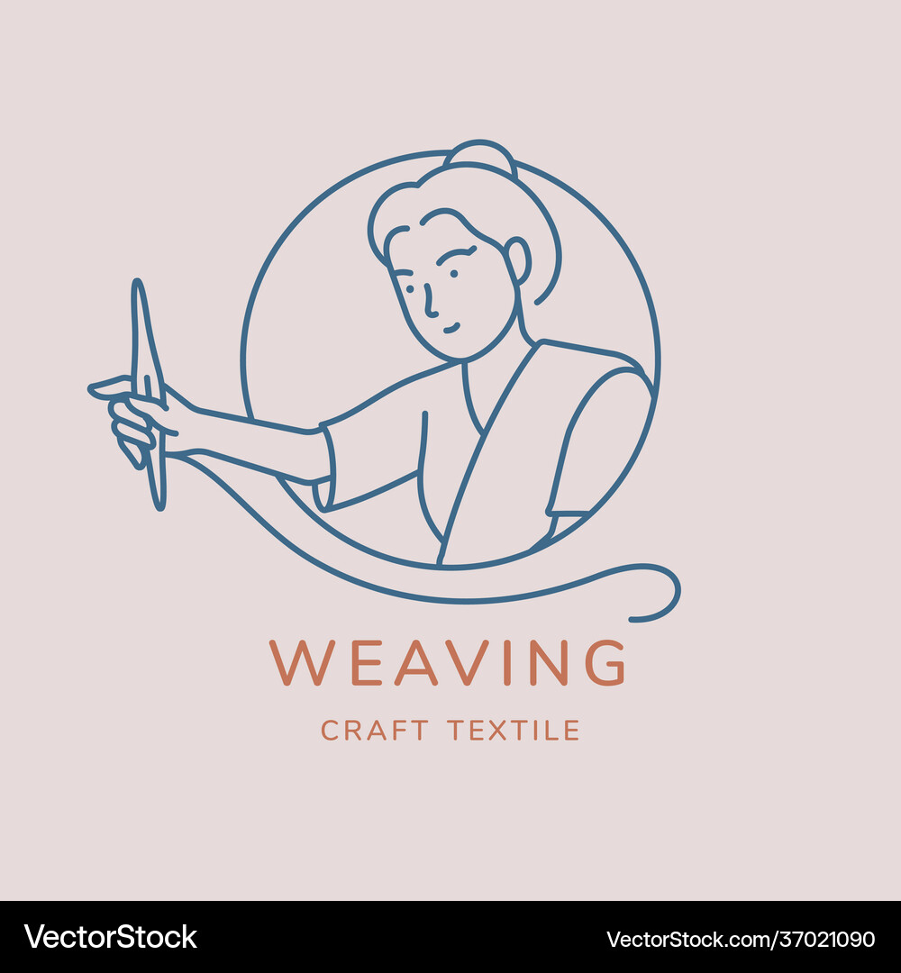 Hand woven and weaving logo design concept Vector Image