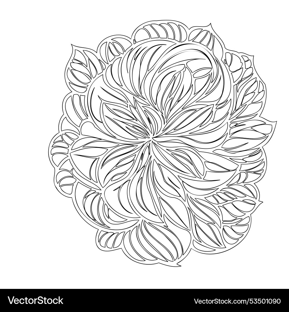 Marigold spiral outline sketch Royalty Free Vector Image