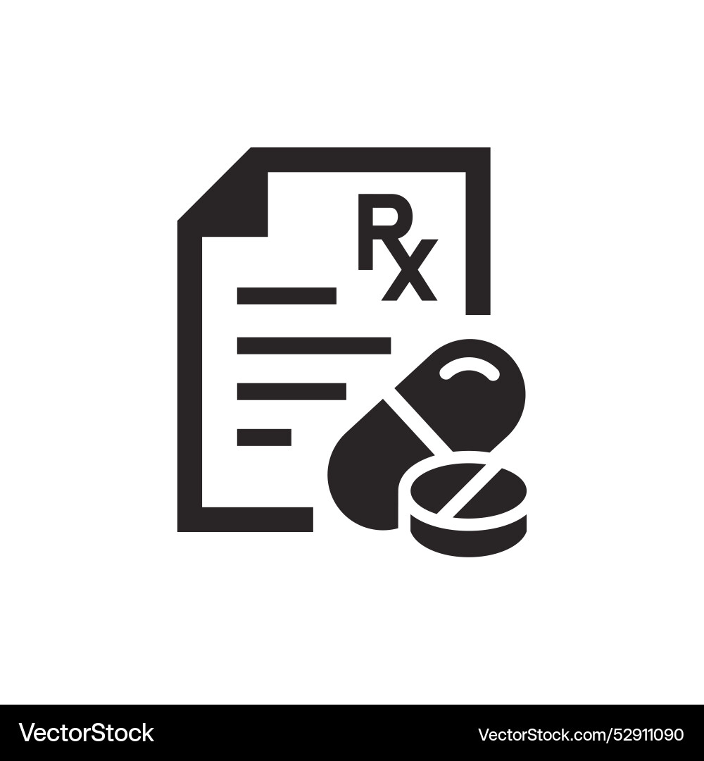 Medical prescription icon in solid style Vector Image