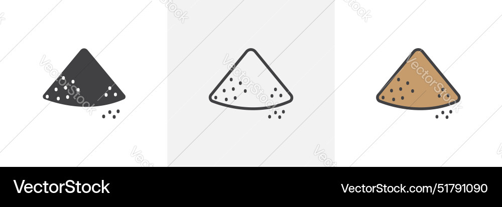 Mound icon set black filled and outlined style Vector Image