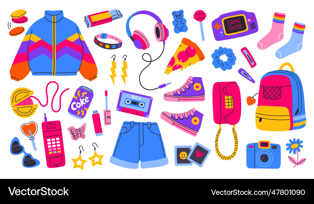 Retro 90s & 80s Elements - Modern Style Vector Image
