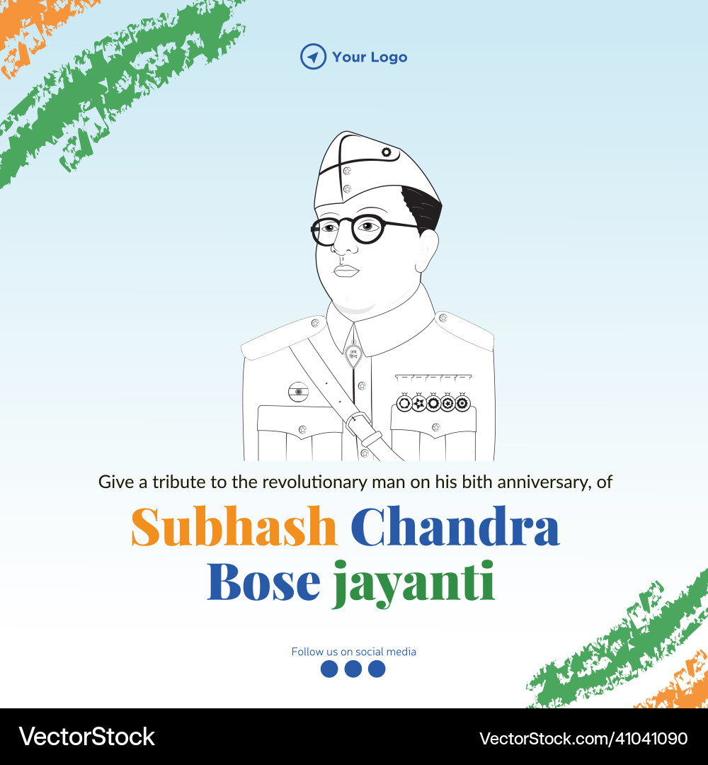 Subhash chandra bose jayanti banner design Vector Image