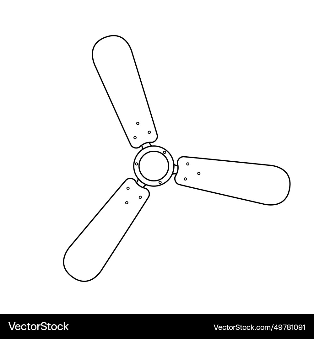 Ceiling fan outline icon on white background Vector Image