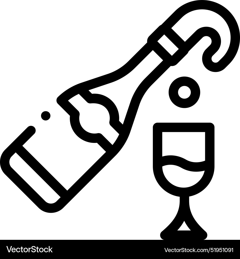 Champagne icon thin linear style design isolated Vector Image