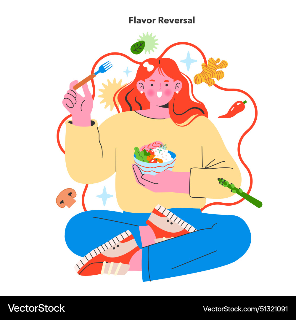 Flavor reversal flat Royalty Free Vector Image