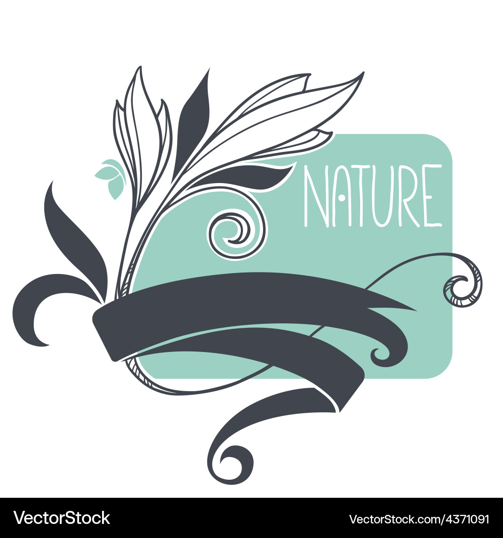 Floral Banner with Leaves Royalty Free Vector Image