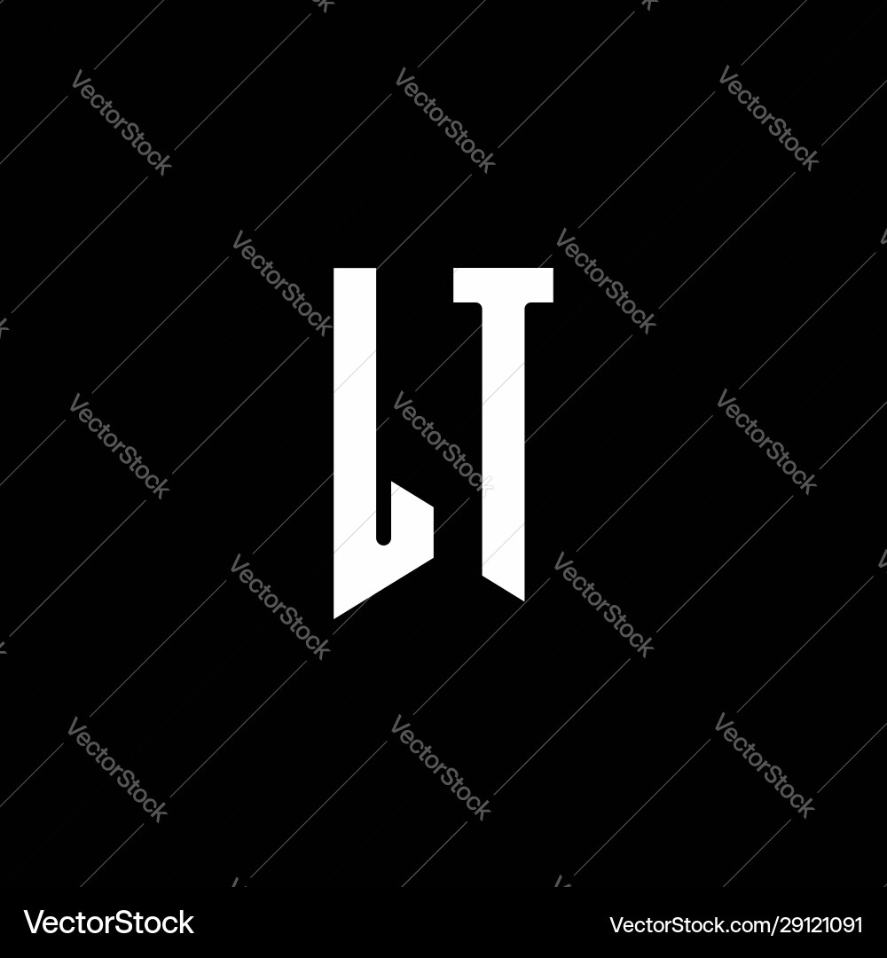 Lt logo monogram with emblem style isolated Vector Image