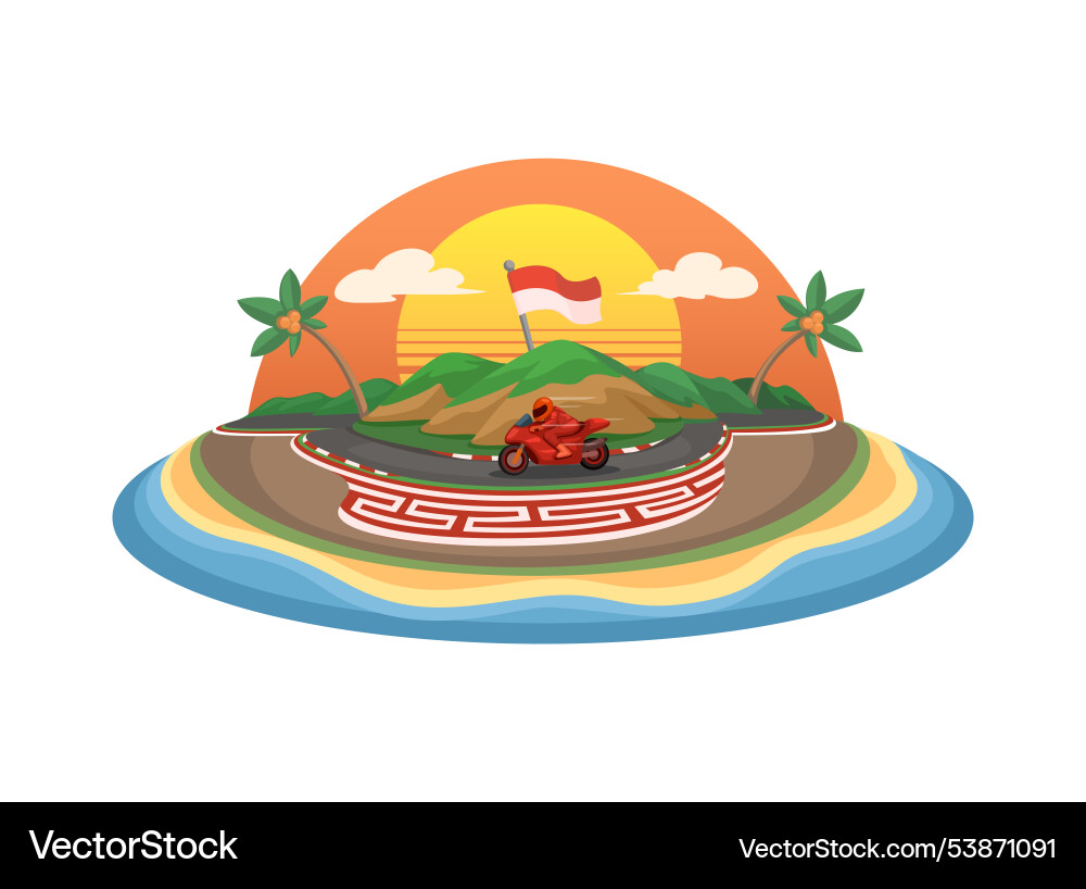 Mandalika circuit indonesia Royalty Free Vector Image