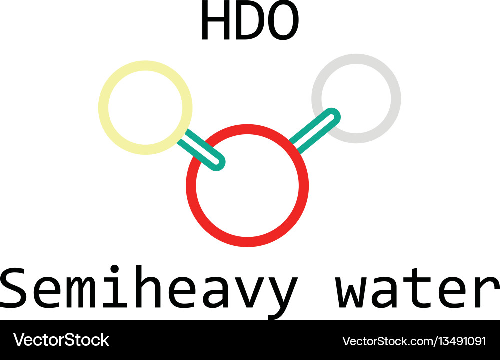 Molecule hdo semiheavy water Royalty Free Vector Image