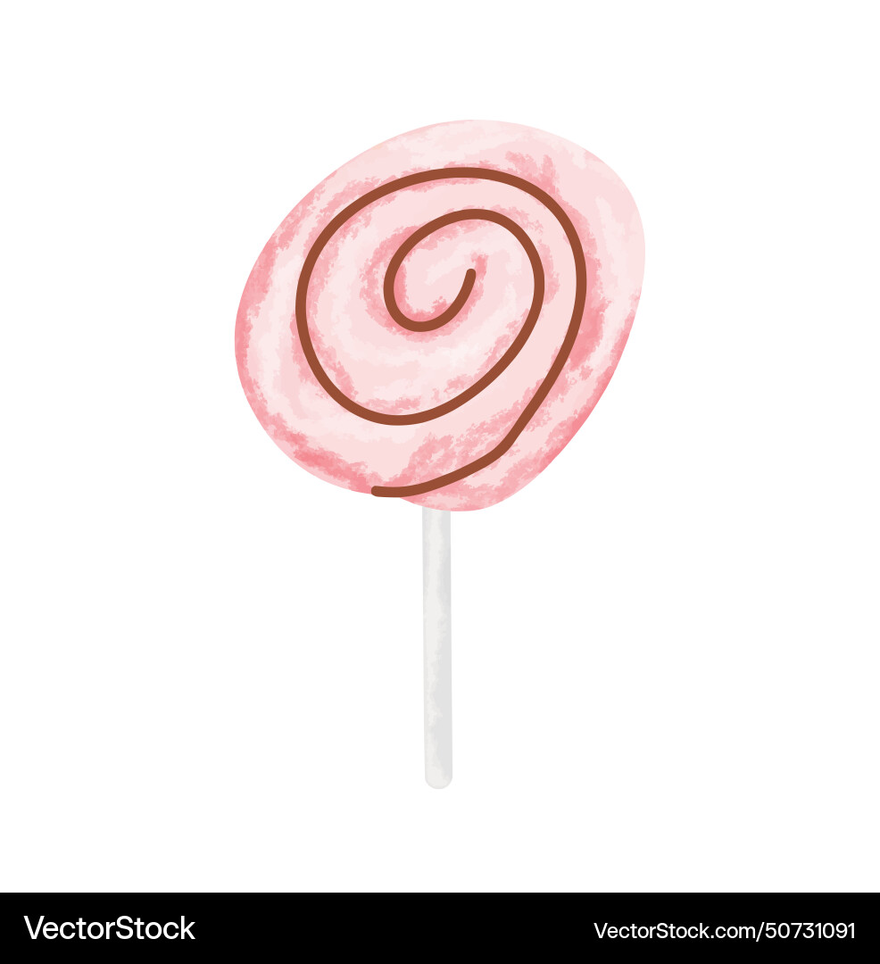 Pink lollipop isolated on white background Vector Image