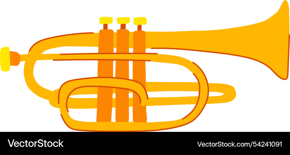 Player trumpet cartoon Royalty Free Vector Image