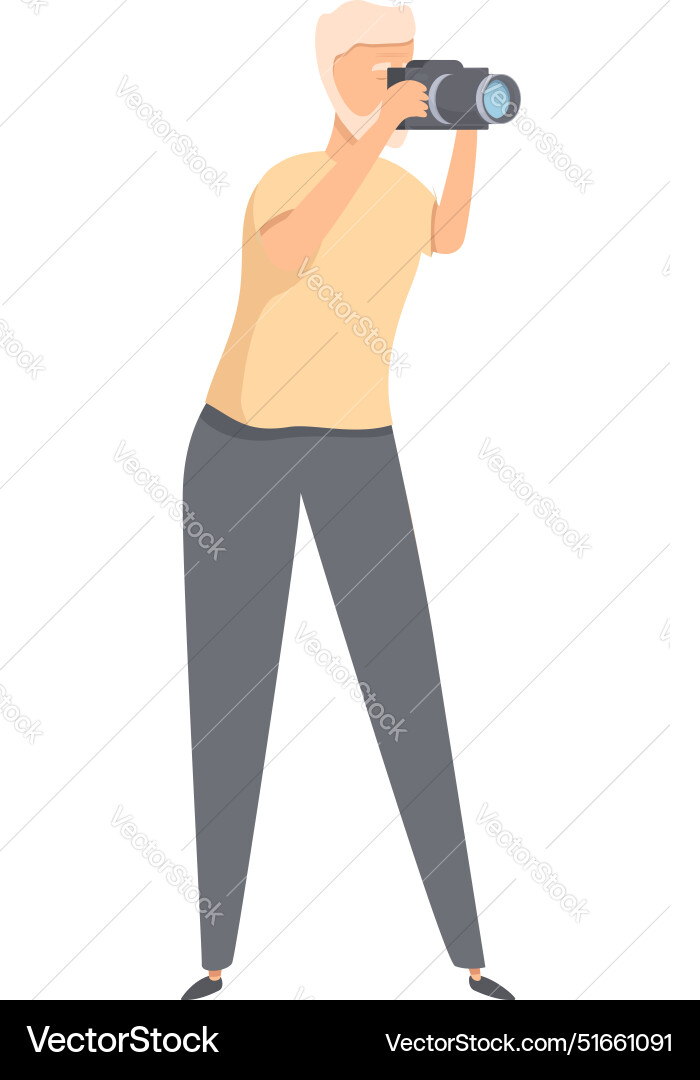 Professional photographer taking photo using Vector Image