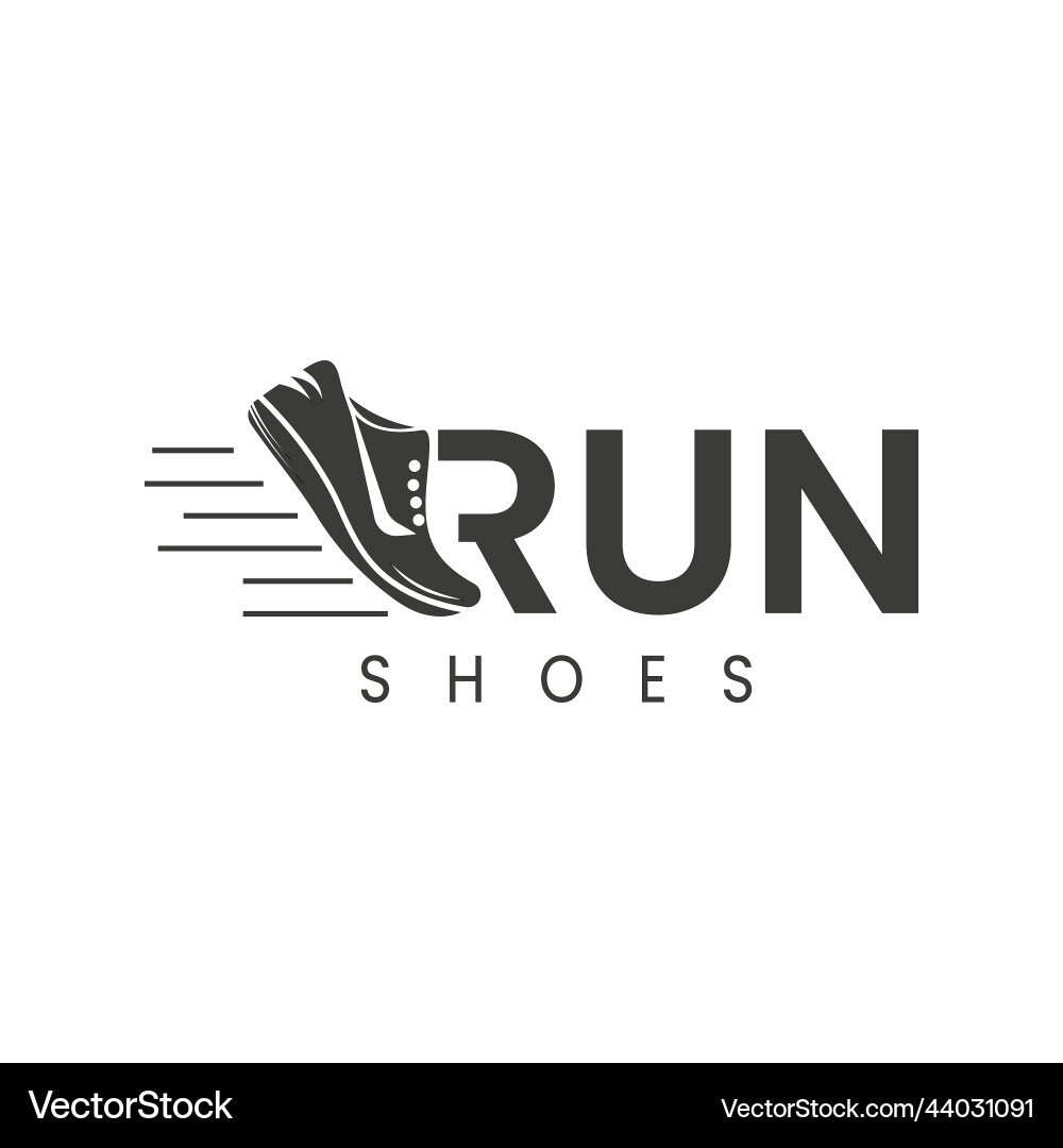 R to Run - Shoe & Letter Logo Royalty Free Vector Image