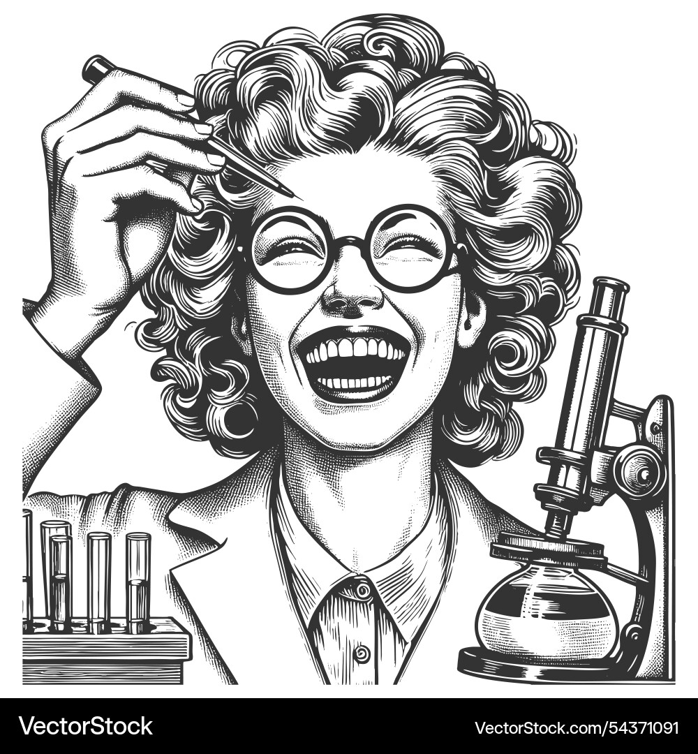 Scientist woman with laboratory equipment Vector Image