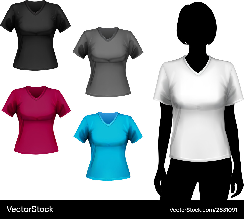 T-shirts female set Royalty Free Vector Image - VectorStock