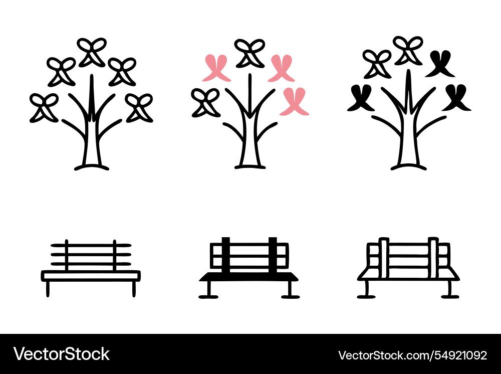 Cancer awareness tree designs with ribbons Vector Image
