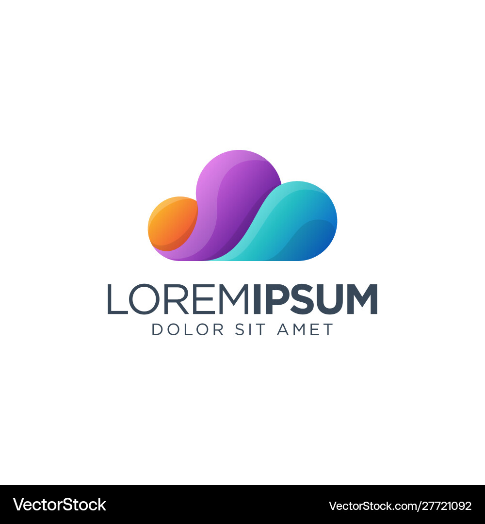 Colorful cloud logo design Royalty Free Vector Image