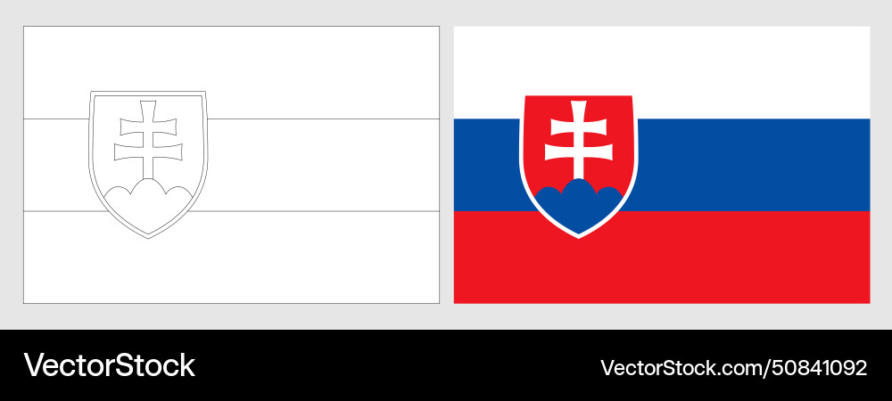Coloring flag set of slovakia Royalty Free Vector Image