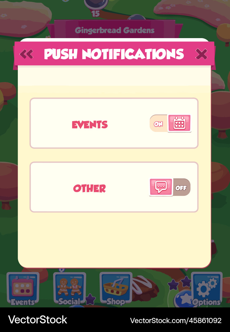 Complete set of level button game ui pop-up icon Vector Image