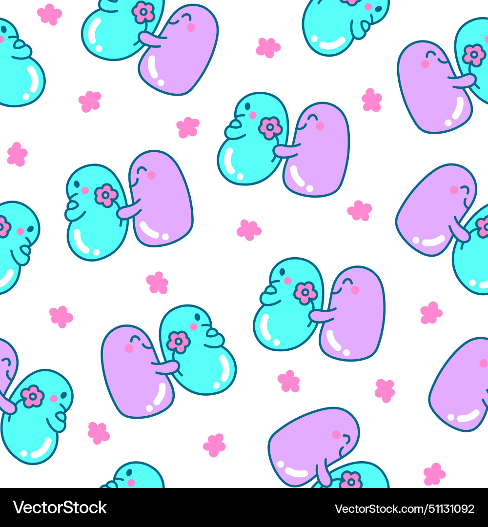 Cute friends tapioca pearls seamless pattern Vector Image