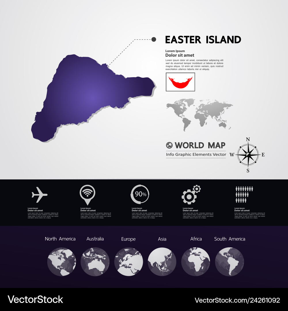 Easter island map Royalty Free Vector Image - VectorStock