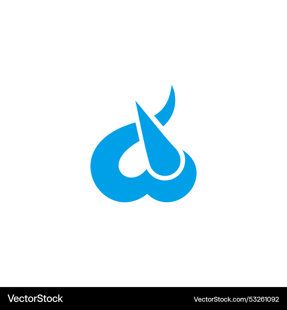 Letter w water motion drop rain symbol logo Vector Image
