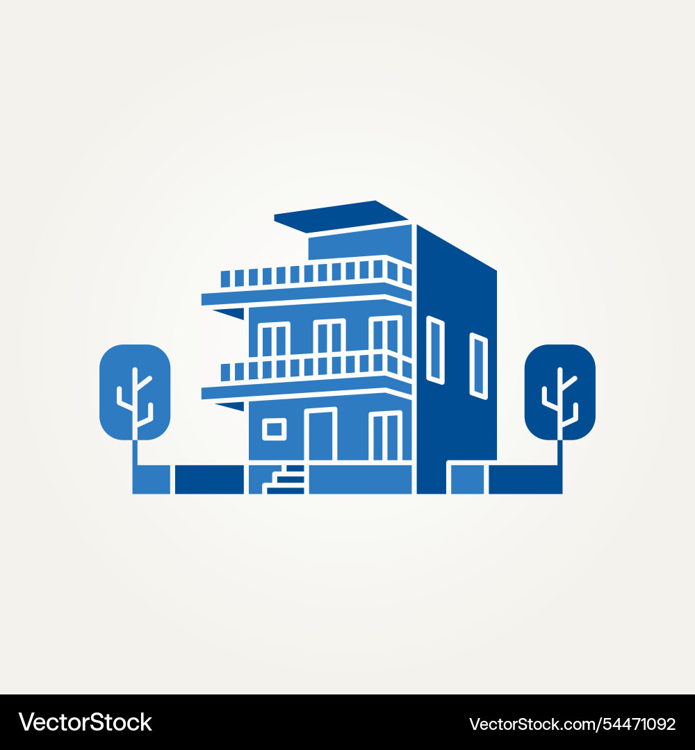 Minimalist real estate apartment flat icon logo Vector Image