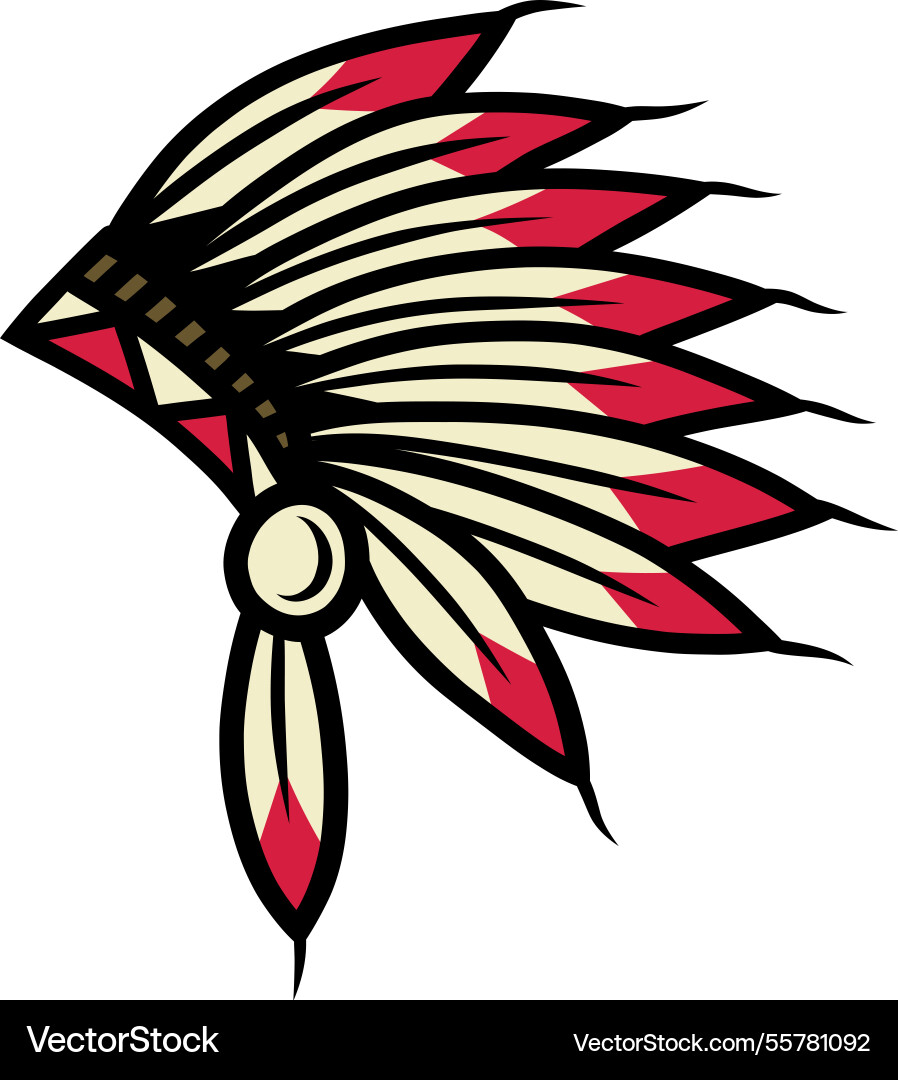 Native indian american headdress logo Royalty Free Vector