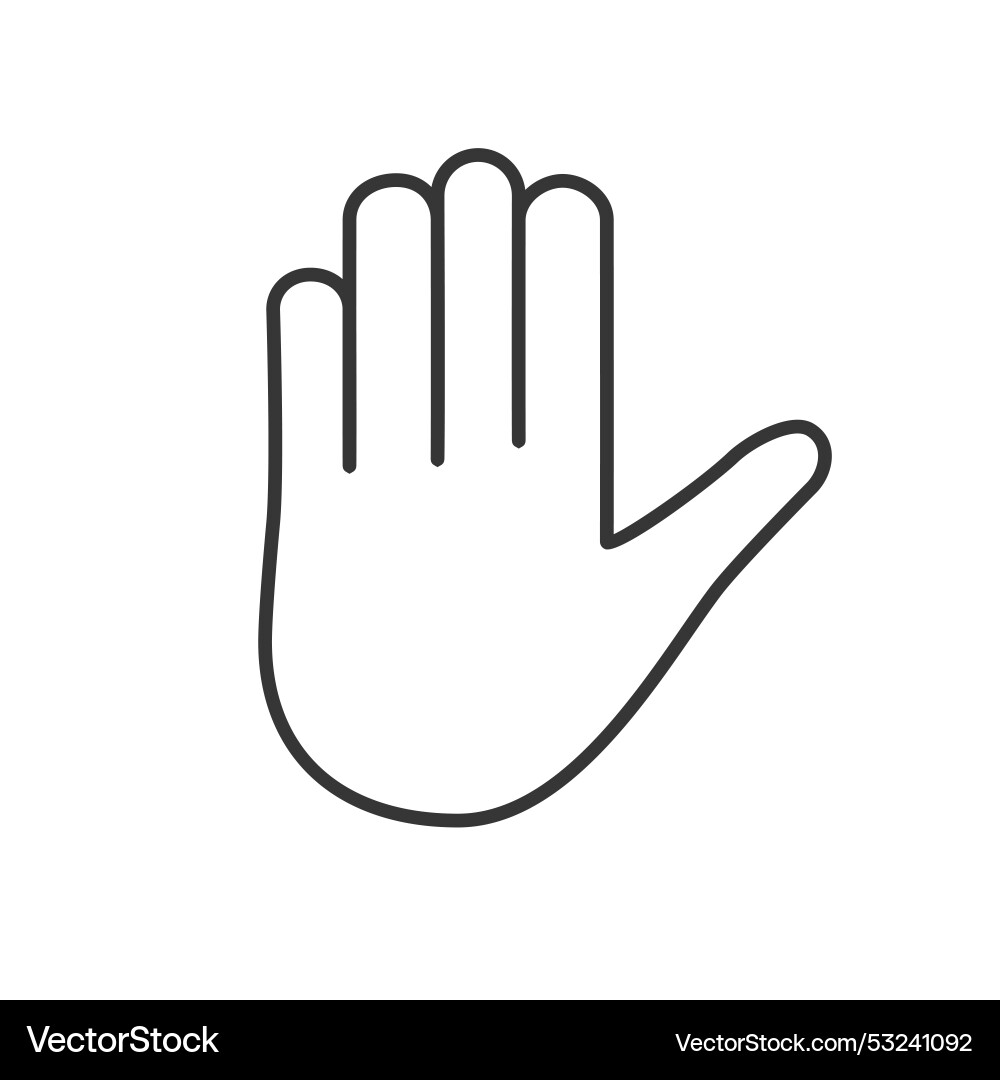 Open hand palm gesture outline Royalty Free Vector Image