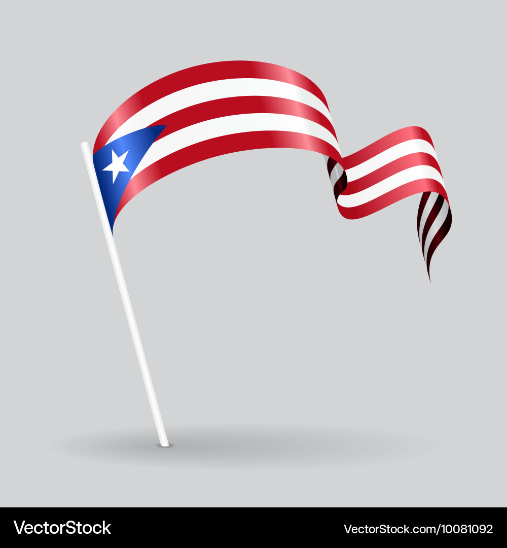 Puerto Rican Flag Wave Royalty Free Vector Image