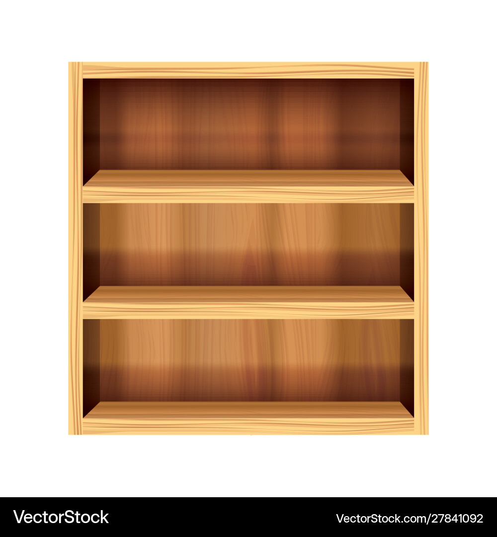 Realistic Empty Wooden Bookshelves Royalty Free Vector Image