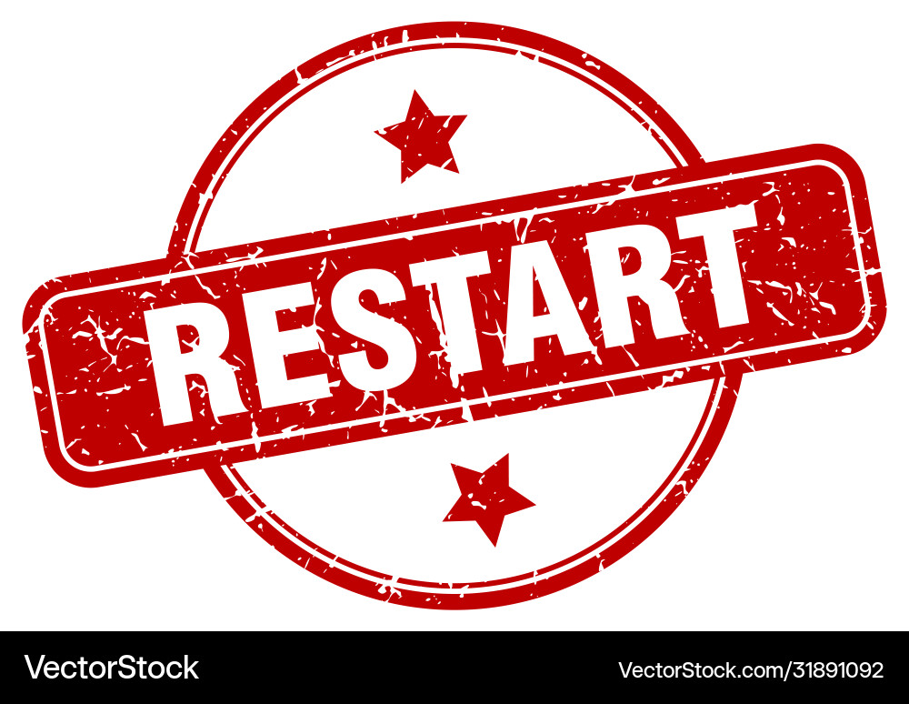 Restart grunge stamp round vintage Royalty Free Vector Image