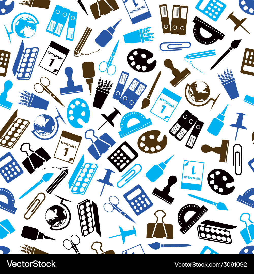 Stationery seamless pattern Royalty Free Vector Image