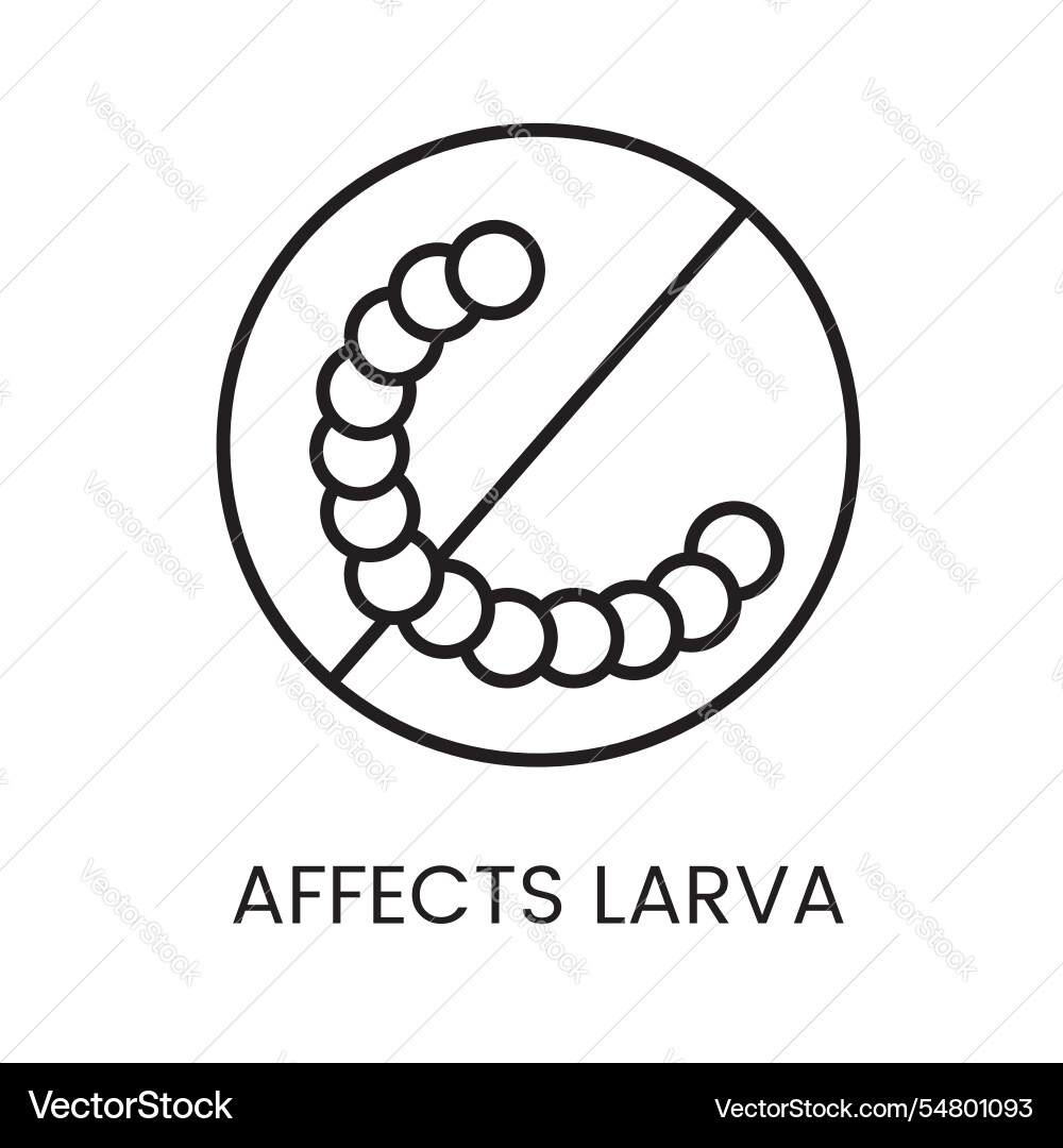 A larva icon in crossed out to symbolize Vector Image