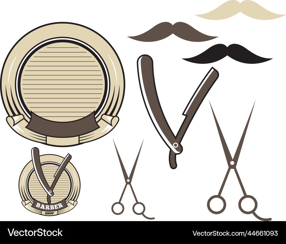 Barber shop elements Royalty Free Vector Image