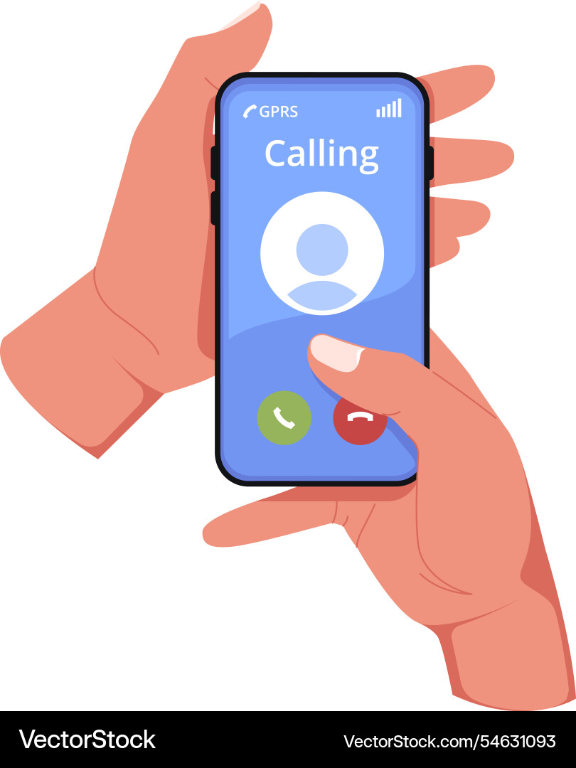 Calling phone in hand Royalty Free Vector Image
