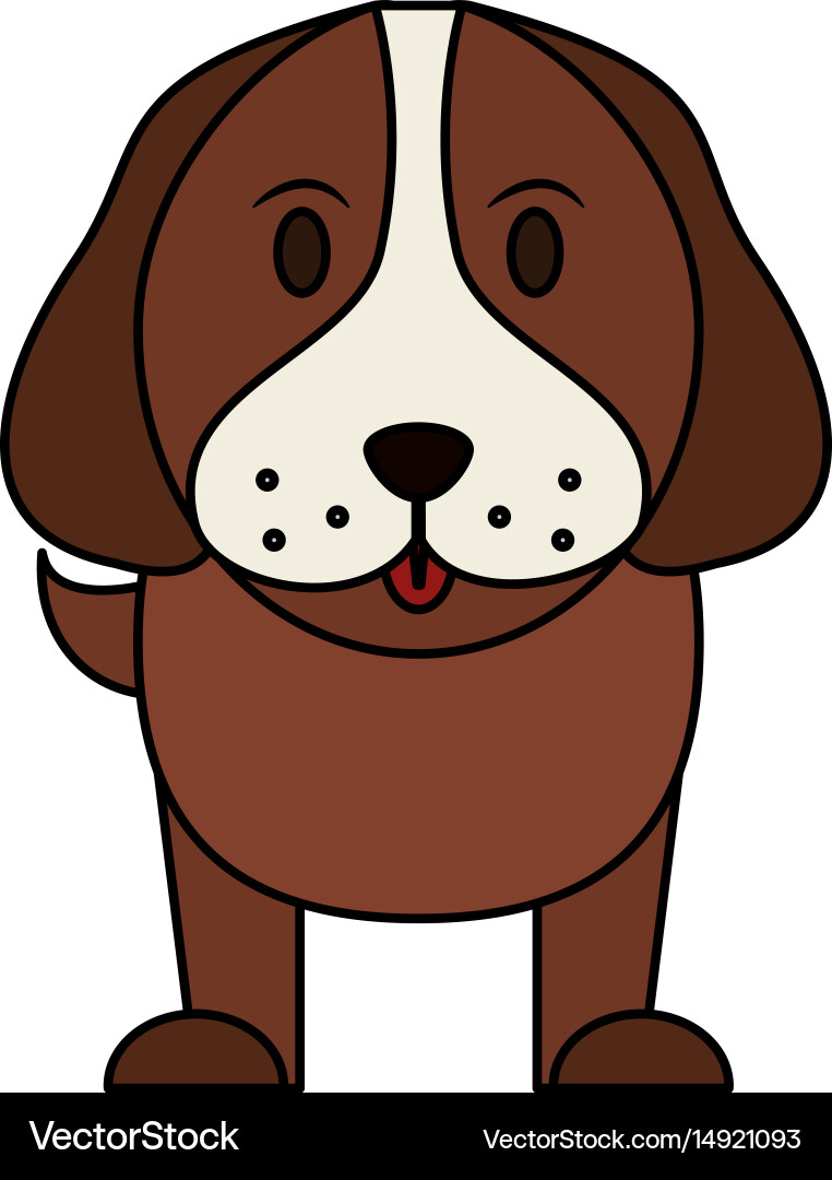 Color image cartoon front view dog animal Vector Image