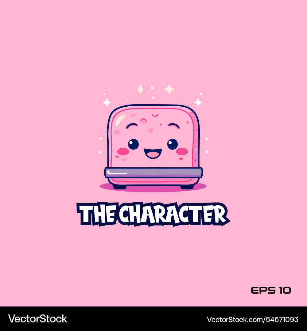 Cute toast tool character eps 10 mascot logo Vector Image