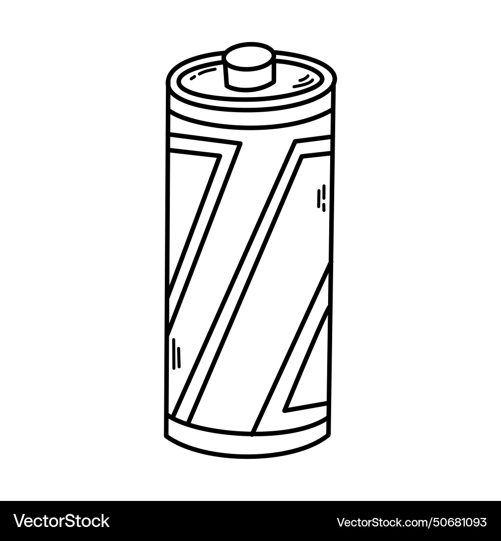 Doodle battery icon with in cartoon Royalty Free Vector
