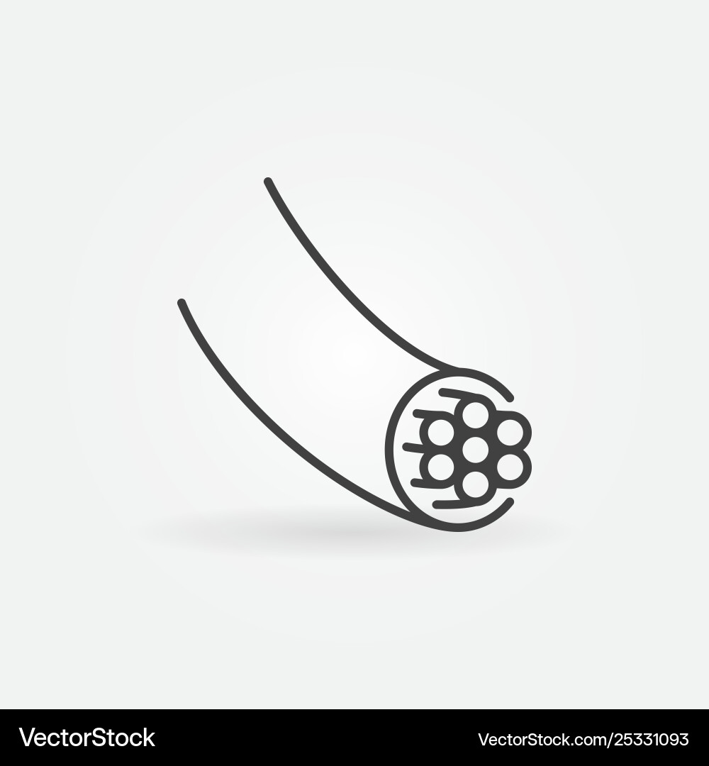 Fiber optic wire concept outline icon Royalty Free Vector