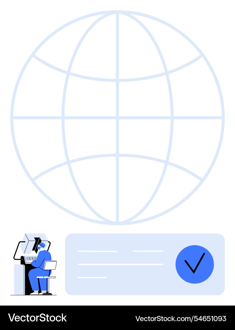 Global connectivity and online verification Vector Image