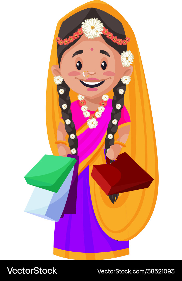 Goddess radha cartoon character Royalty Free Vector Image
