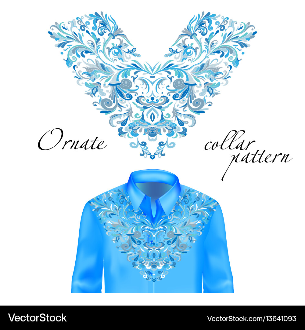 Ornamental Collar Pattern - Blue Royalty Free Vector Image